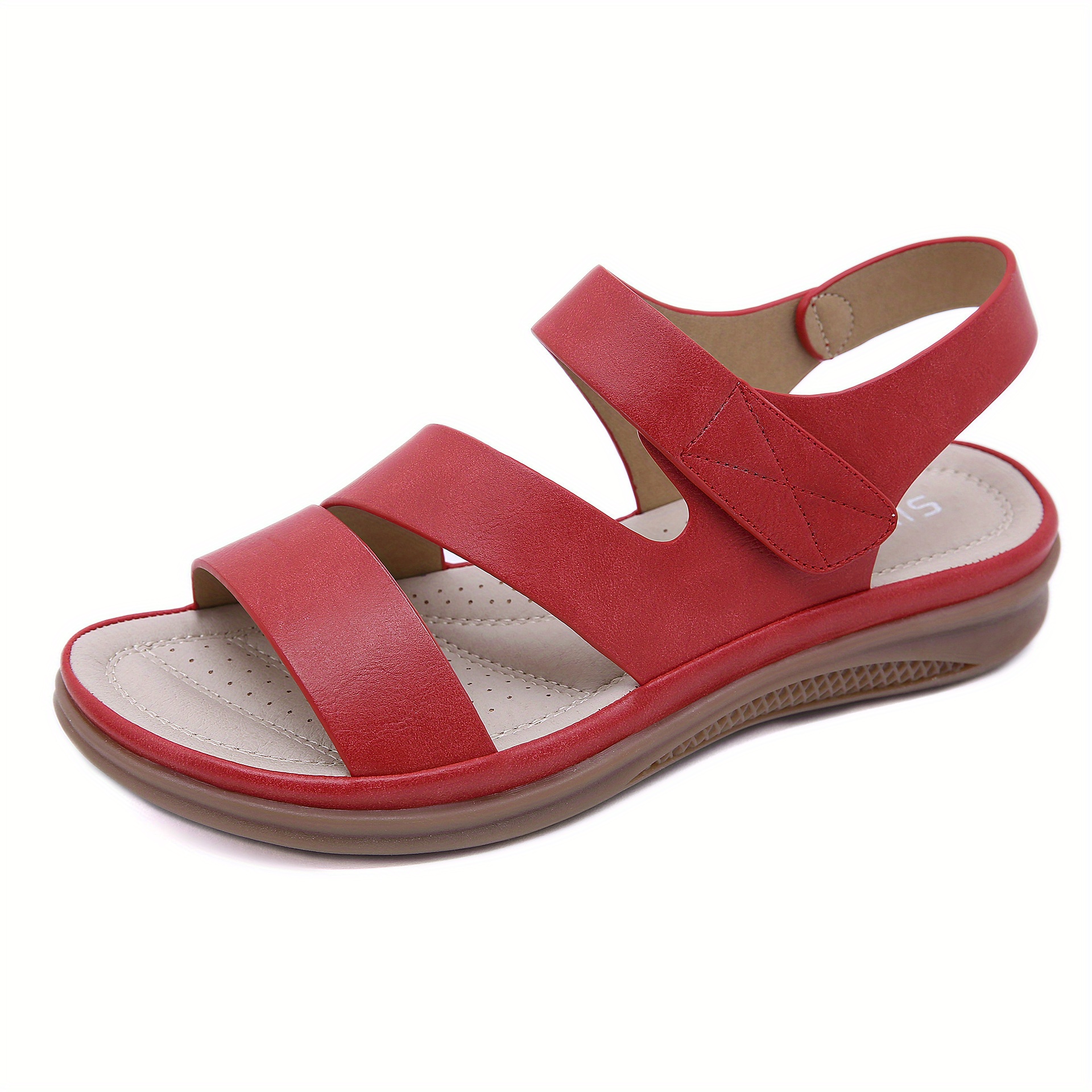 Women's Low Wedge Sandals Solid Color Open Toe Non Slip - Temu United Kingdom