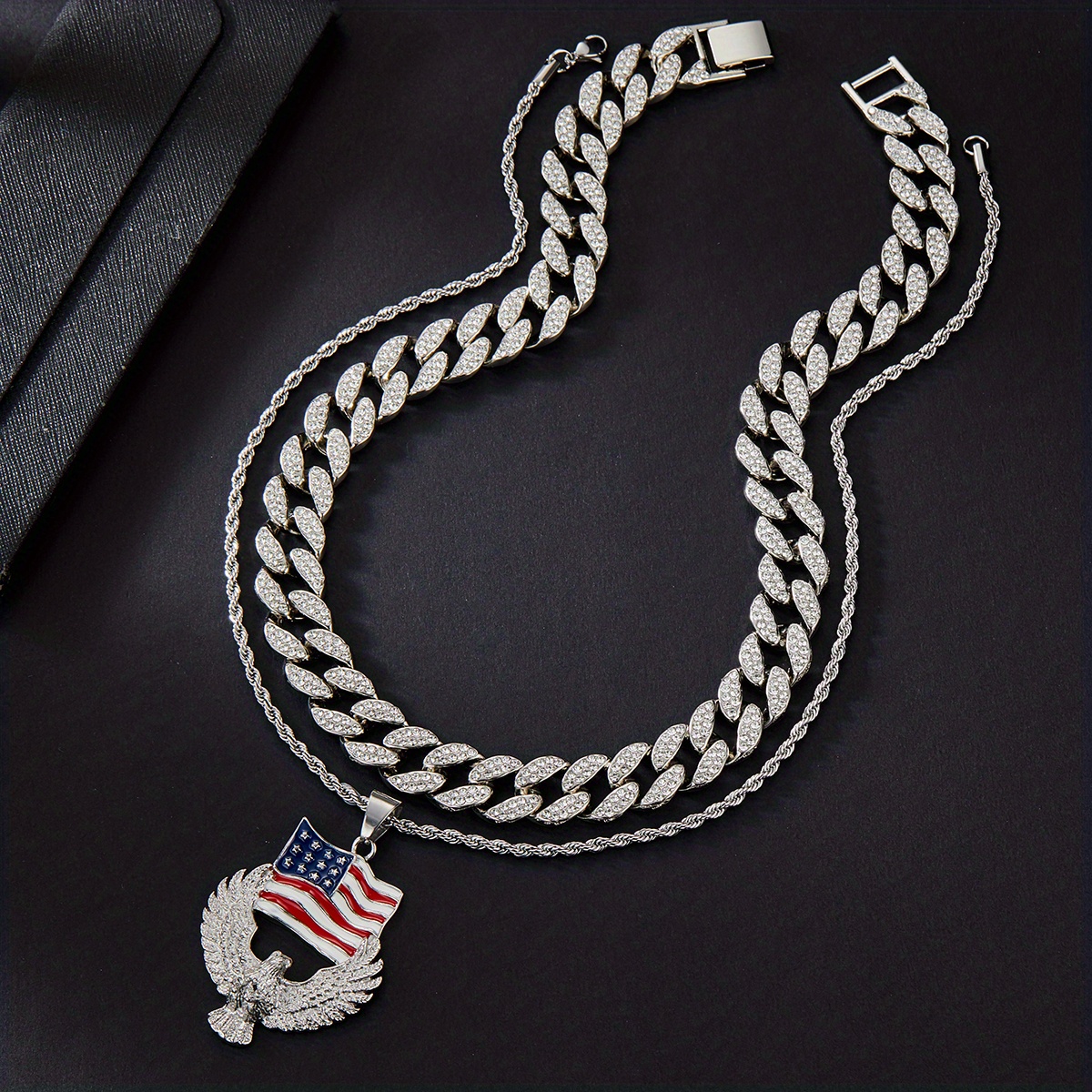 funky alloy necklace american flag - Temu Australia