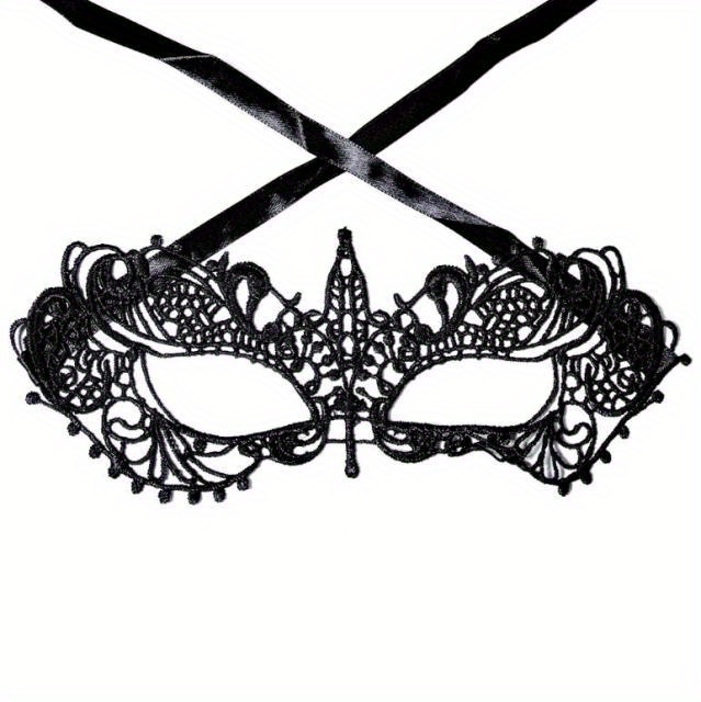 Black Lace Half face Mask Halloween Masquerade Party - Temu New Zealand