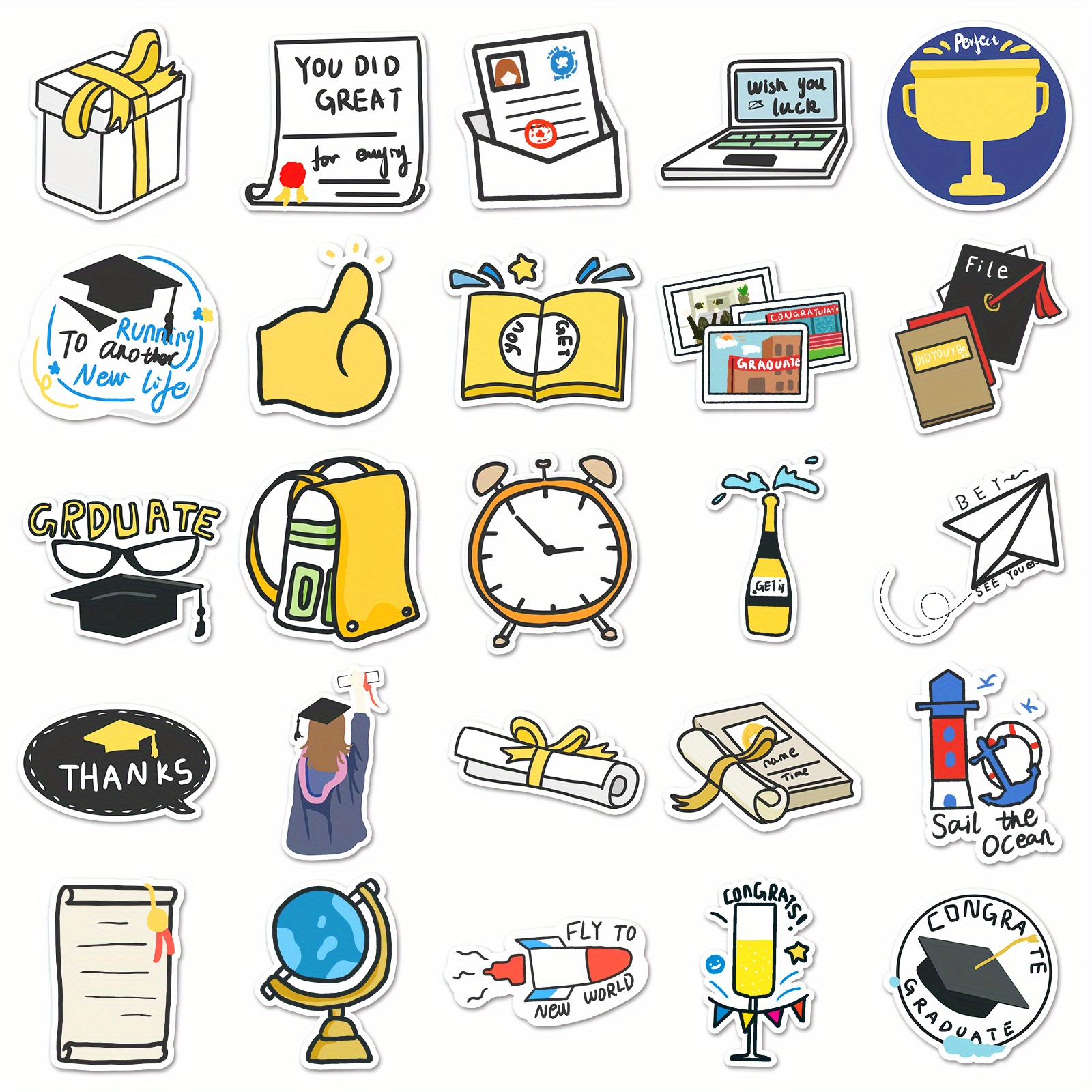 50 Original Graduation Season Graffiti Trend Stickers - Temu Australia