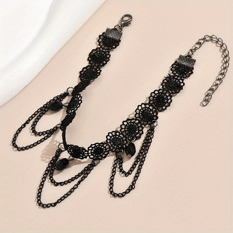 Multilayer Chain Lace Anklet Gothic Ankle Bracelet Travel - Temu Australia