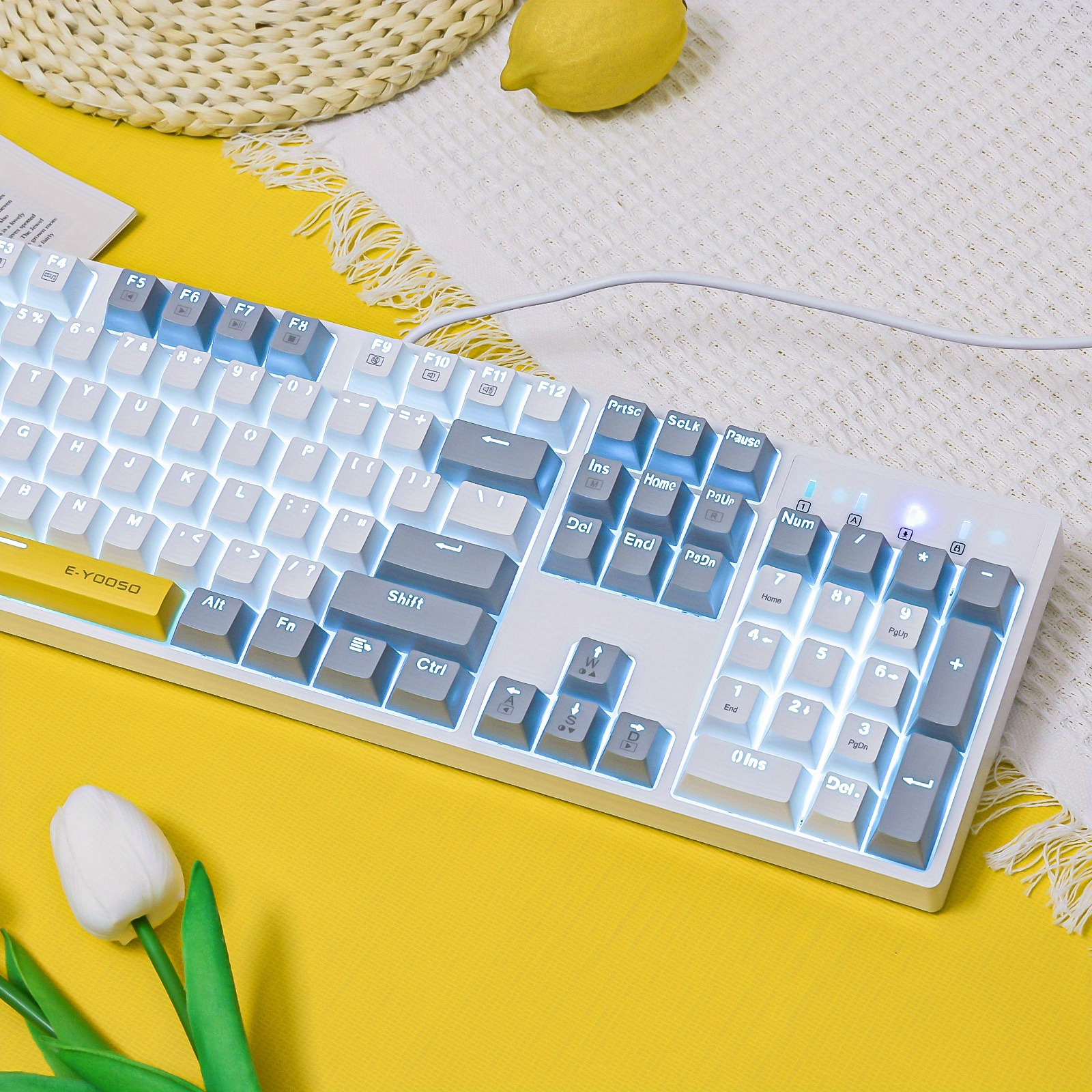 E Yooso Z 14 Rgb 유선 기계식 키보드20가지 조명 모드 및 내구성 있는 연삭로 게임 경험을 Temu