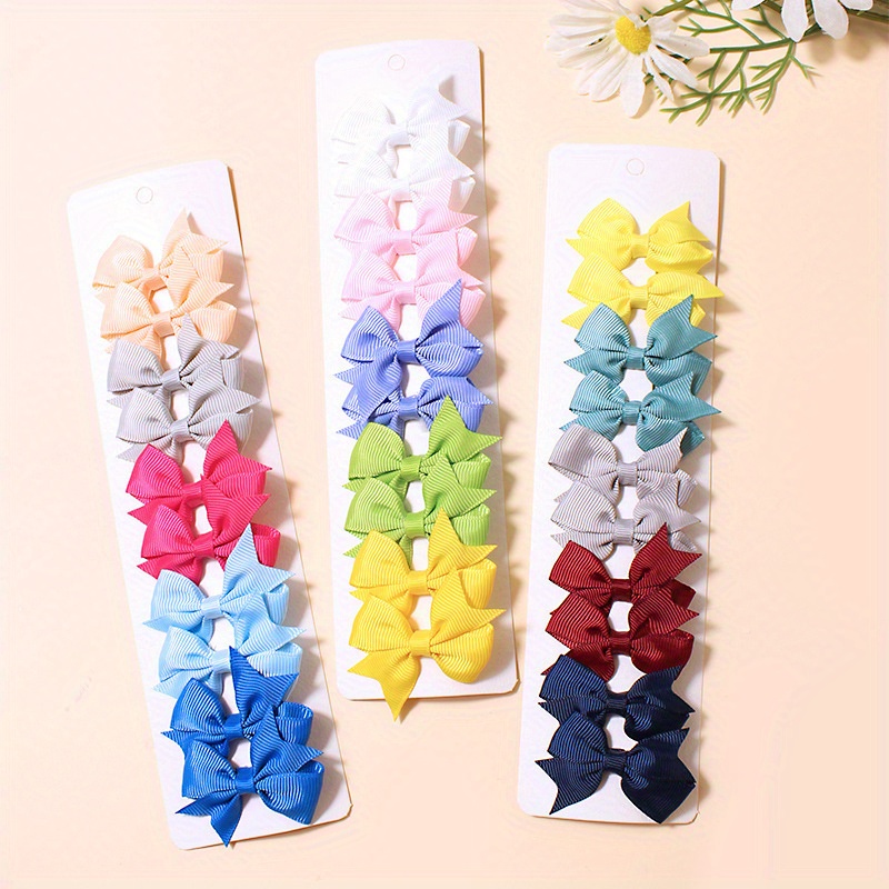 Cute Solid Color Ribbon Bowknot Hair Clips Girls Coquette - Temu