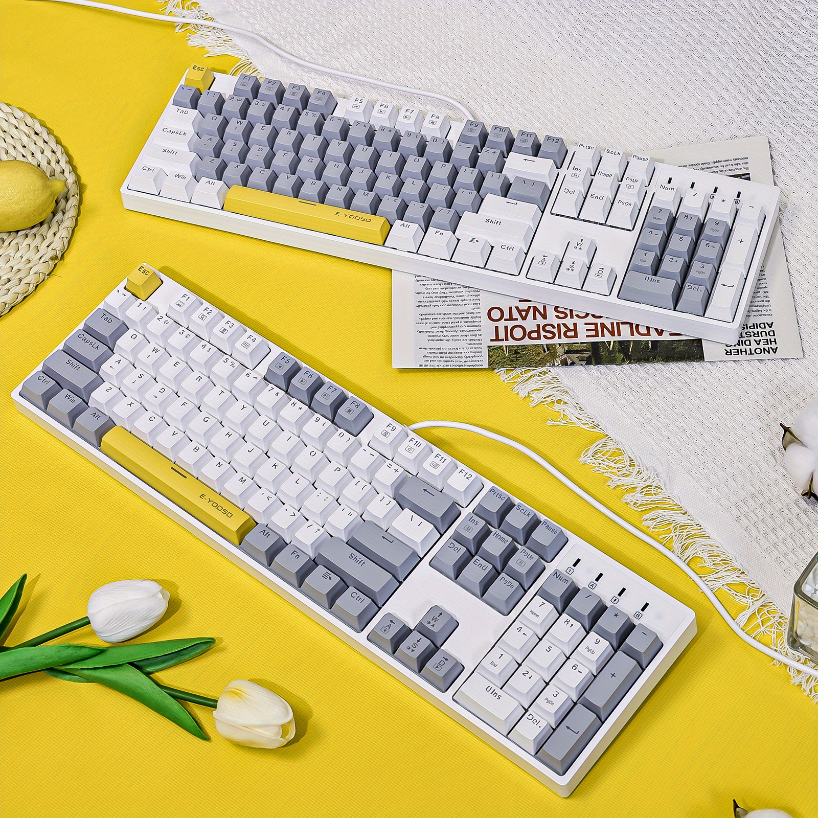 E Yooso Z 14 Rgb 유선 기계식 키보드20가지 조명 모드 및 내구성 있는 연삭로 게임 경험을 Temu