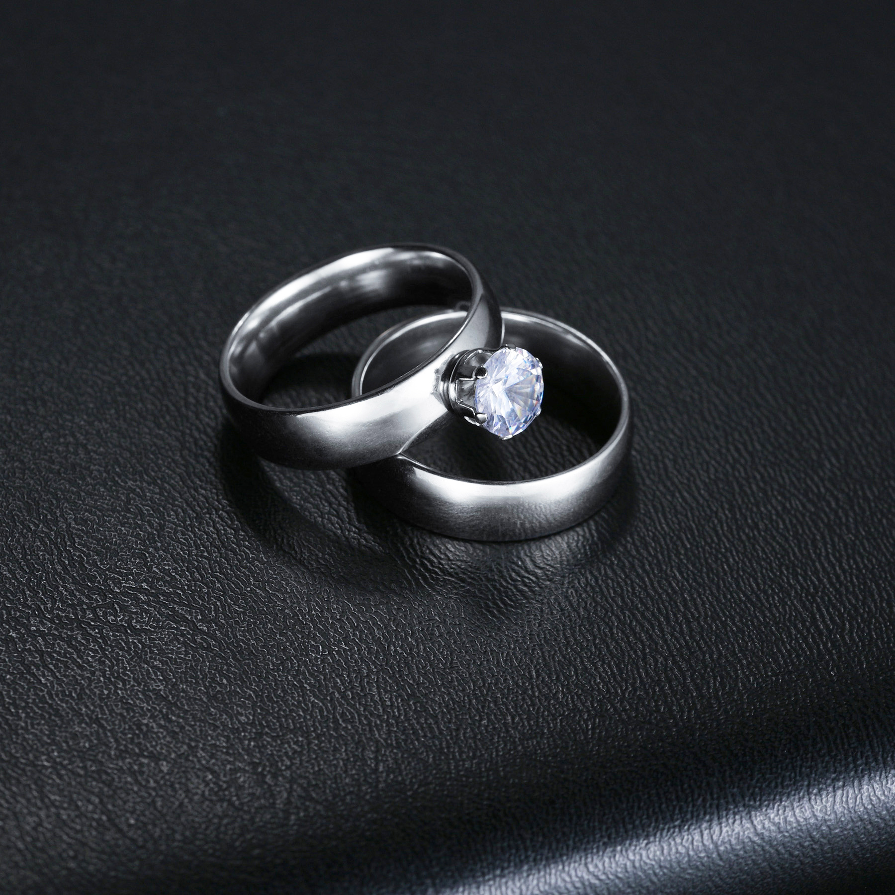 1 Par Anillos Clásicos Románticos Circonio Hombres Anillo - Temu Mexico