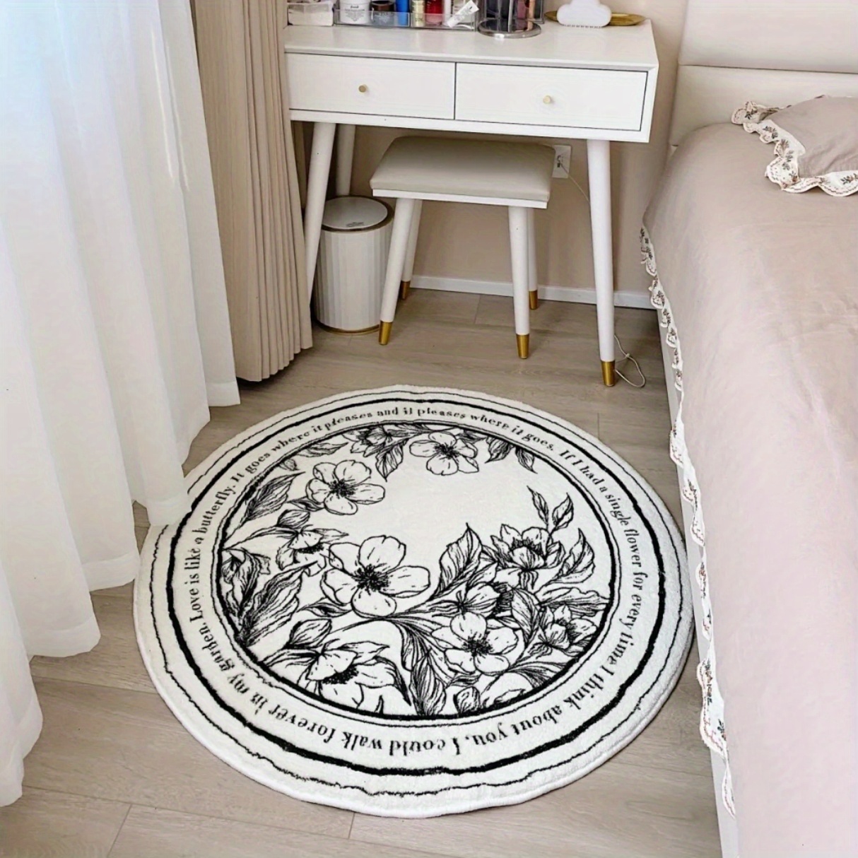 1pc Nordic Round Rug Indoor Cashmere Rug Living Room Rug Plush Rug ...