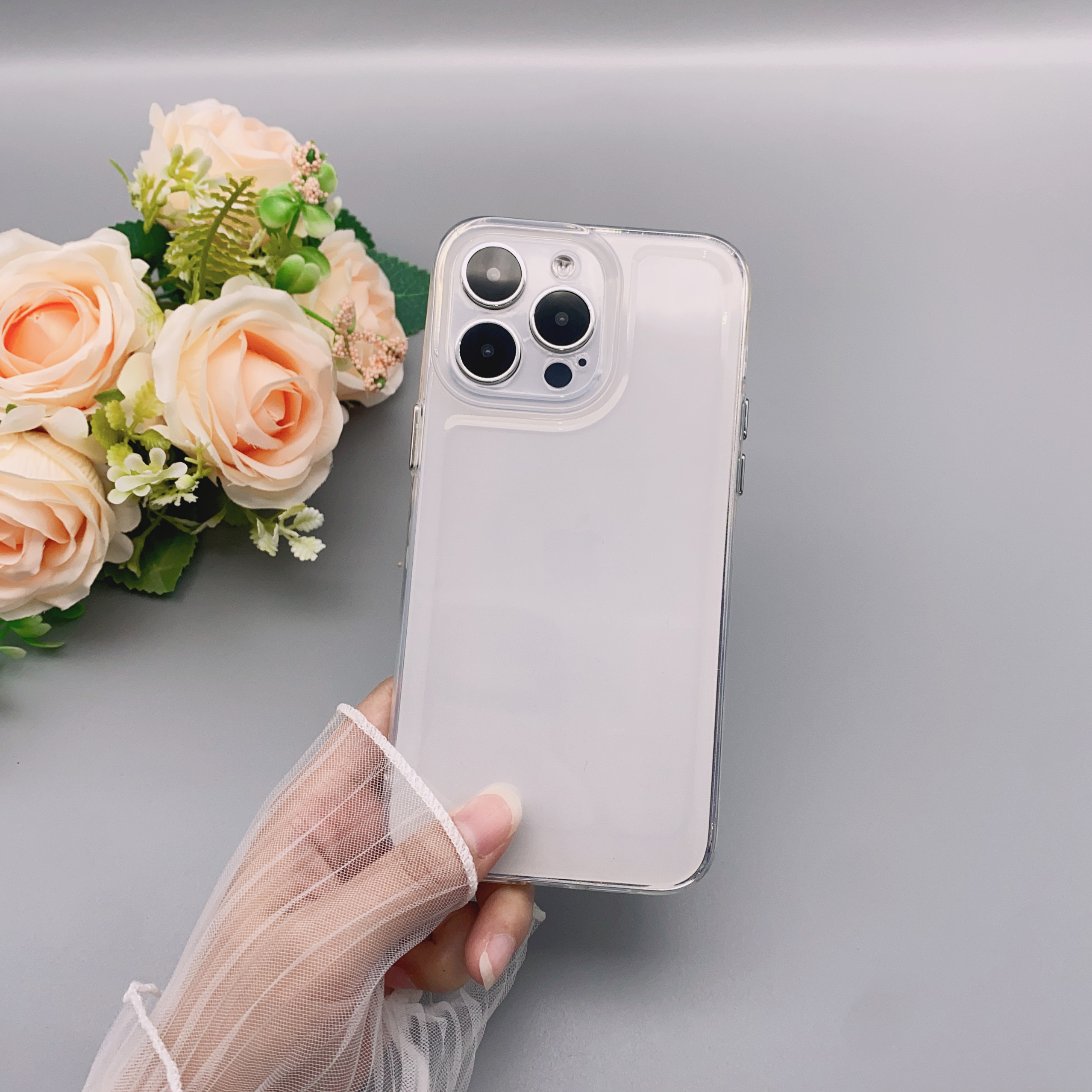 전화 실리콘 전화 케이스 전체 화면 케이스 충격 방지 초박형 투명 전화 케이스 주황색 버튼 Iphone 12 Temu