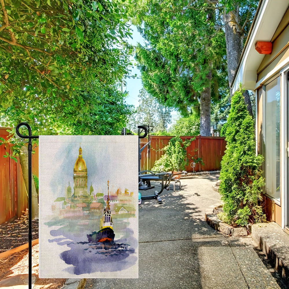 Garden Flag Double Sided Vertical Linen Watercolor Painting - Temu ...