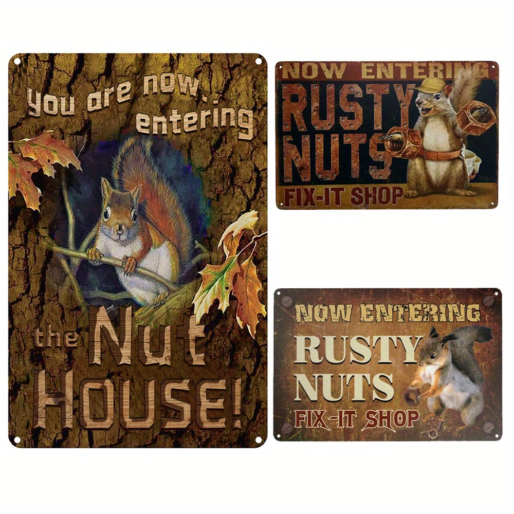 Metal Tin Sign " Entering Rusty Nuts Fix Shop" Print Garage - Temu New ...