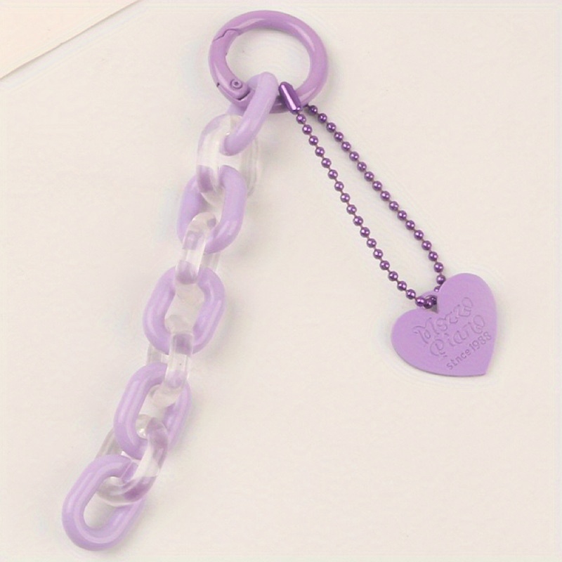 Colorful Heart Chain Charm Cute Keychain Key Decoration - Temu Norway