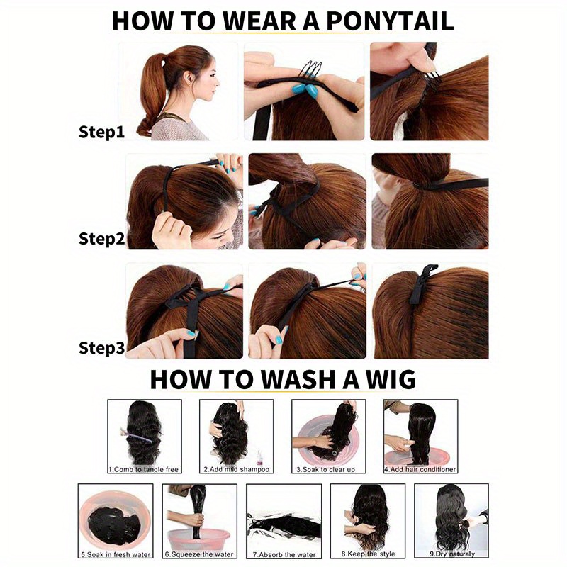 Long Synthetic Straight Ponytail Extensions Clip In Wrap - Temu Australia