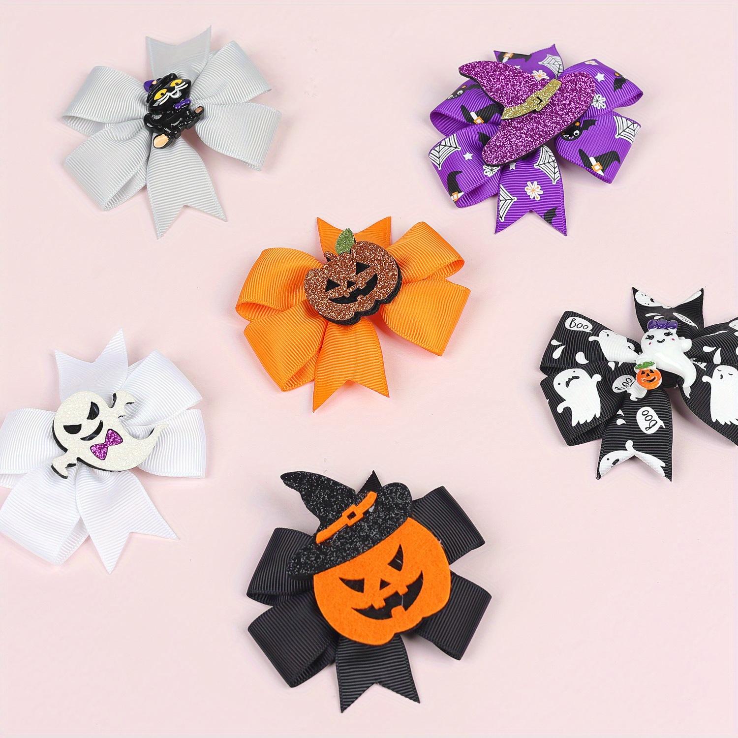 kids halloween hair styling clips witch bows for accessories | temu ...