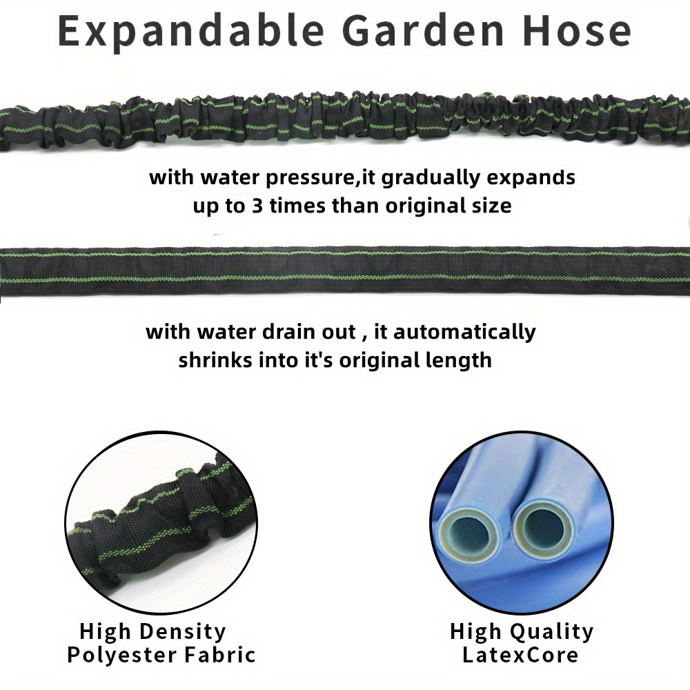 Garden Hose Expandable Garden Hose 7 Spray Mods Water Nozzle - Temu