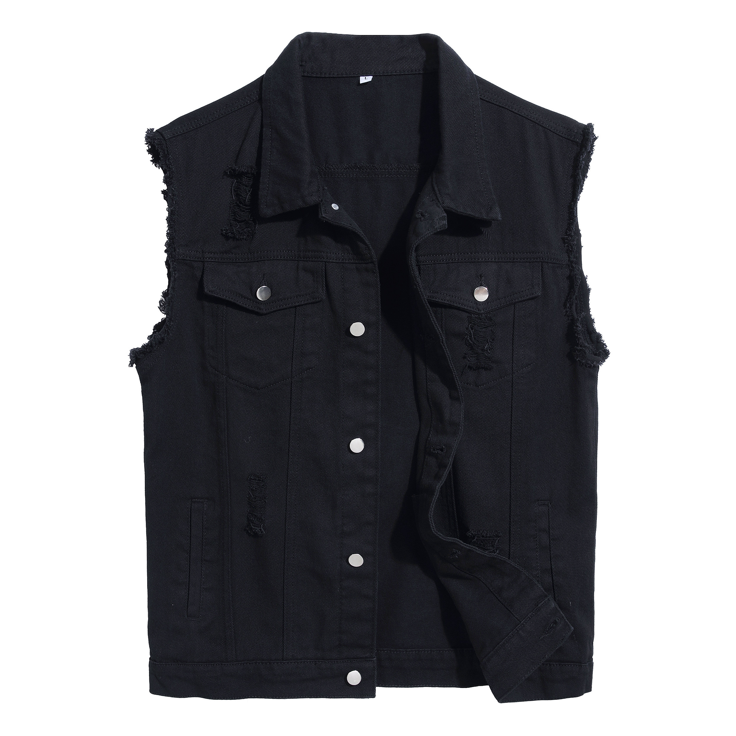 trim ripped denim vest men's style chest - Temu Norway