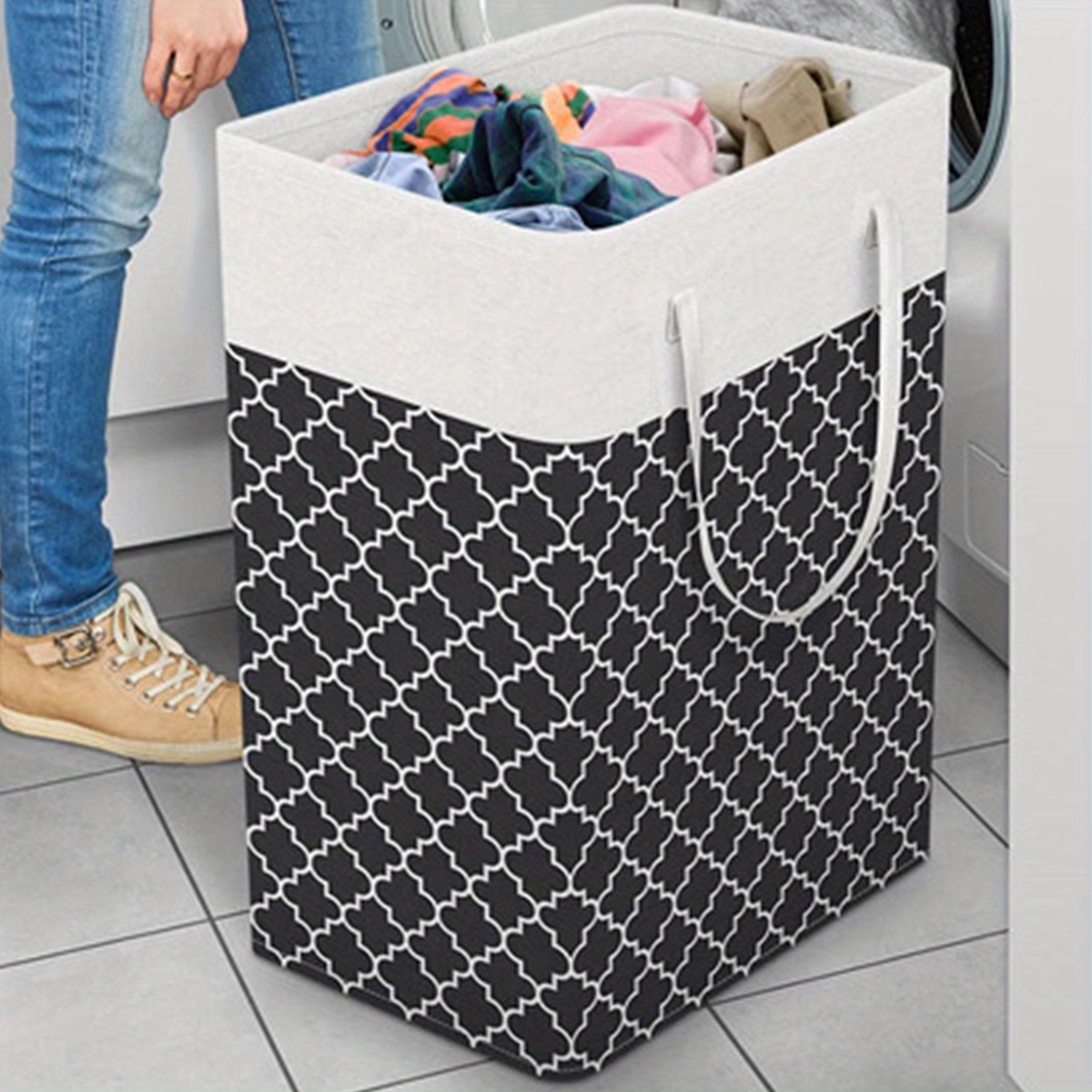 Foldable Fabric Laundry Basket Dirty Dust - Temu New Zealand