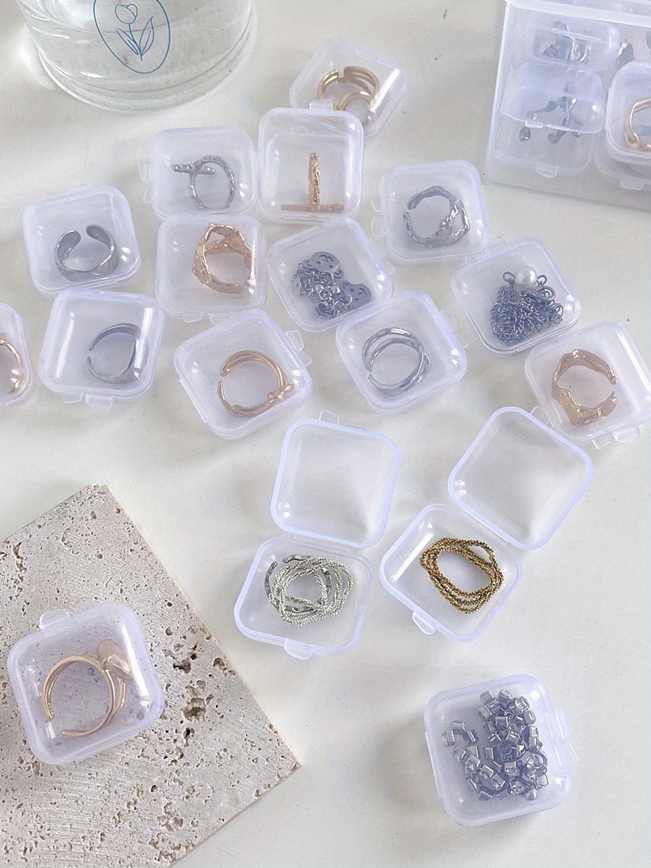 jewelry transparent storage box mini box cap earplug box - Temu Australia