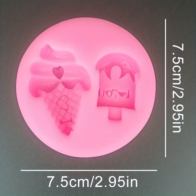 Ice Cream Shape Chocolate Mold 3d Silicone Mold Candy Mold - Temu
