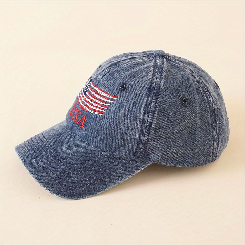 washed baseball cap american flag embroidery curved brim dad - Temu ...