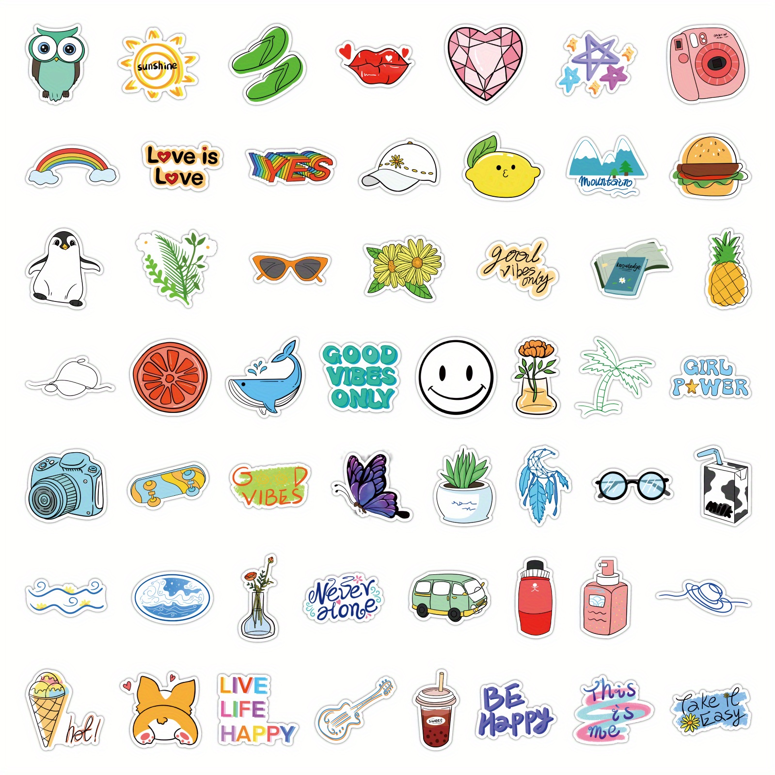 summer cute trendy stickers water bottles waterproof vinyl - {region_name}