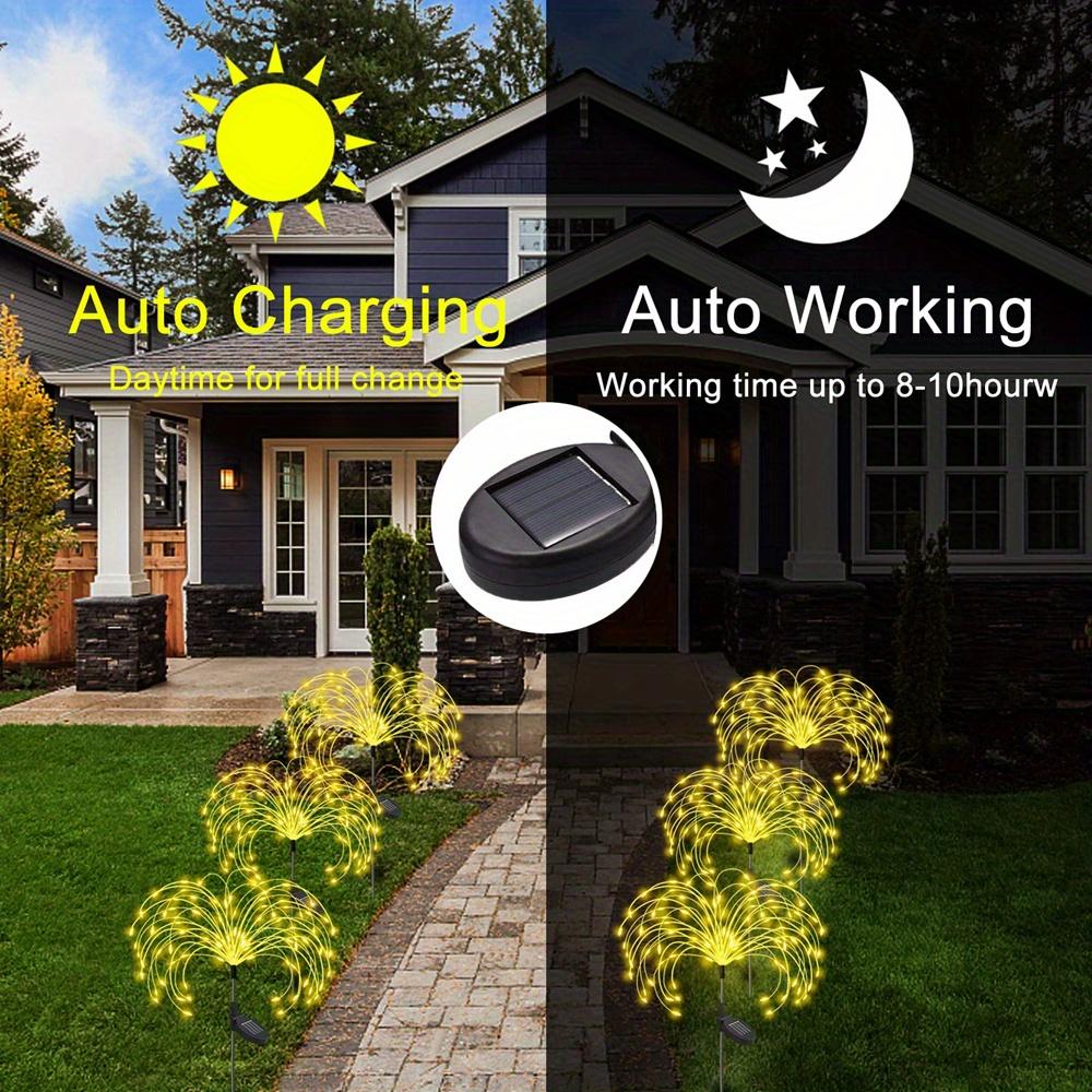 60/120/180 Led Solar Outdoor Fireworks Lights 8 Modes - Temu United Kingdom