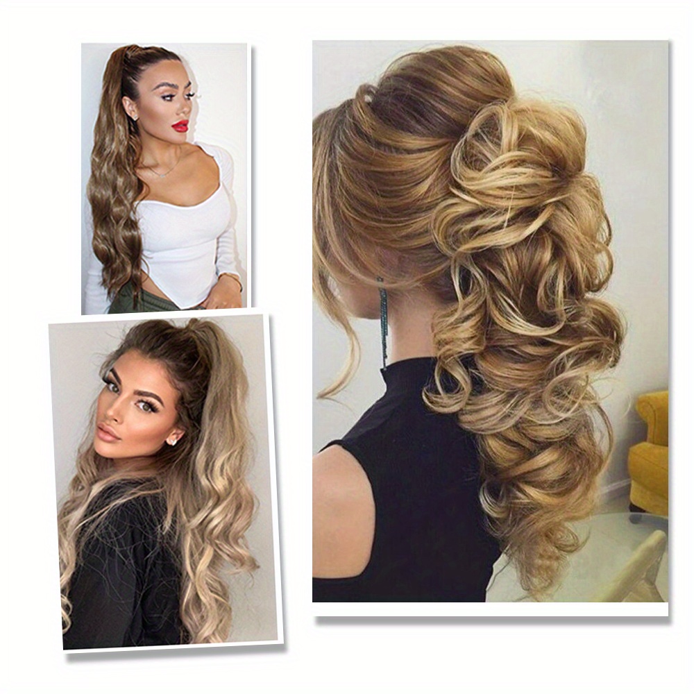 Claw Clip In Ponytail Extensions Women Synthetic Long Curly - Temu Ireland