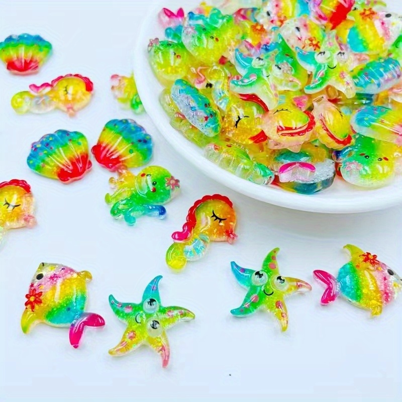 Cute Resin Sea Creatures Mini Shiny Flat Back - Temu Netherlands