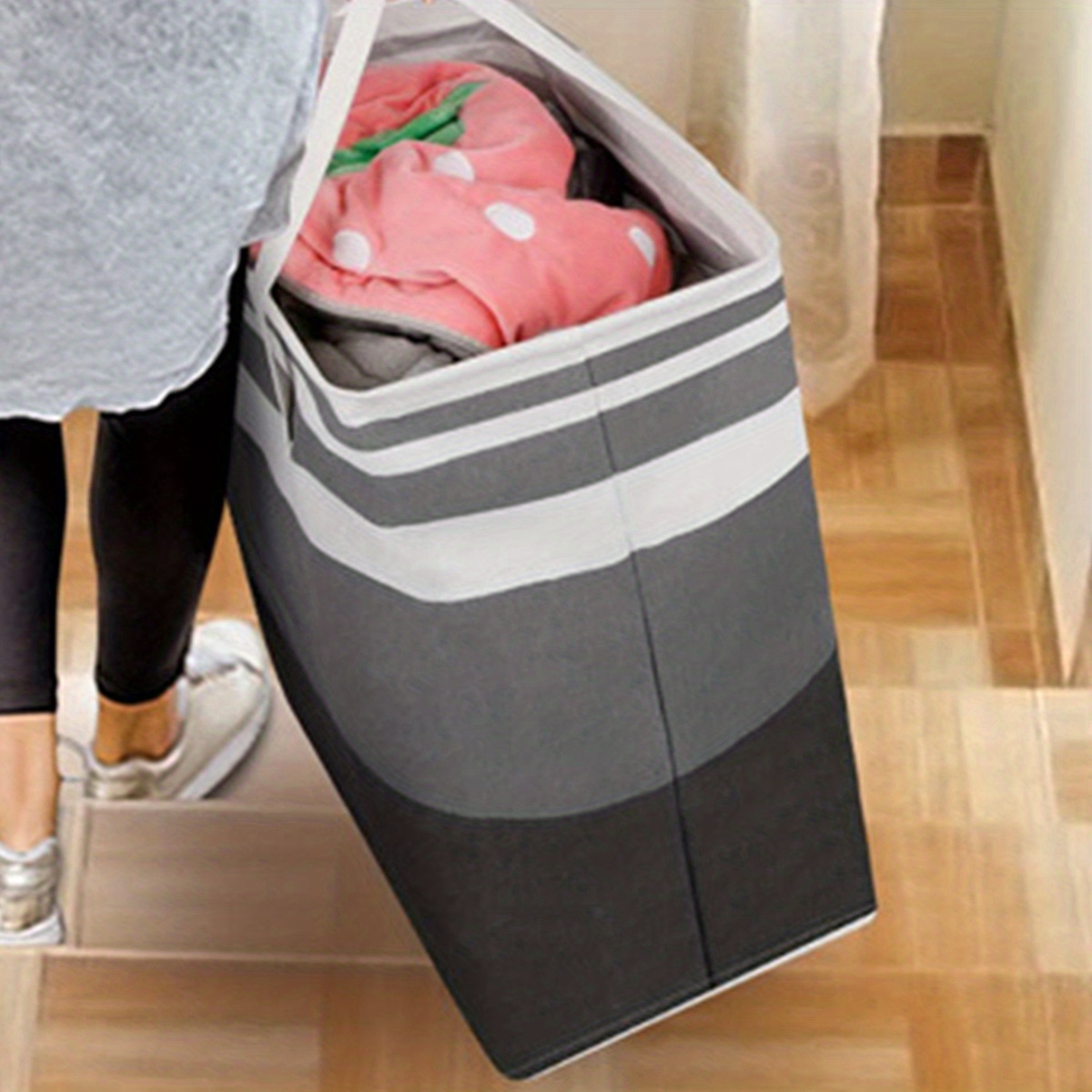 Foldable Fabric Laundry Basket Dirty Dust - Temu New Zealand