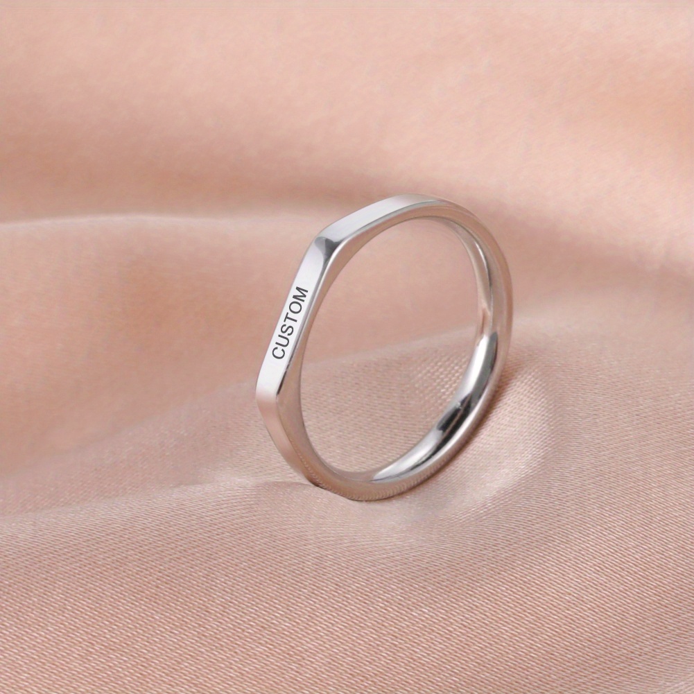 Stainless Steel Custom Name Rings Men Personalized Engraved - Temu ...