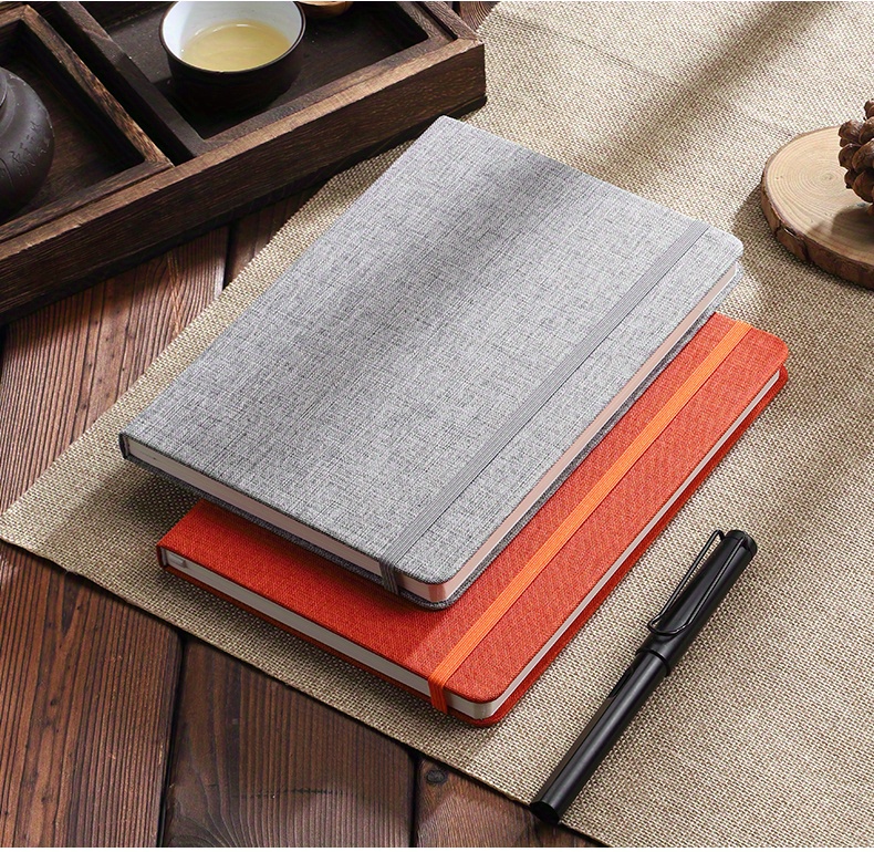 Premium A5 Hard Faux Leather Office Notebook Elastic Band - Temu