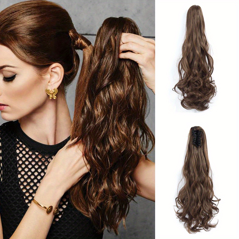 Claw Clip In Ponytail Extensions Women Synthetic Long Curly - Temu New ...