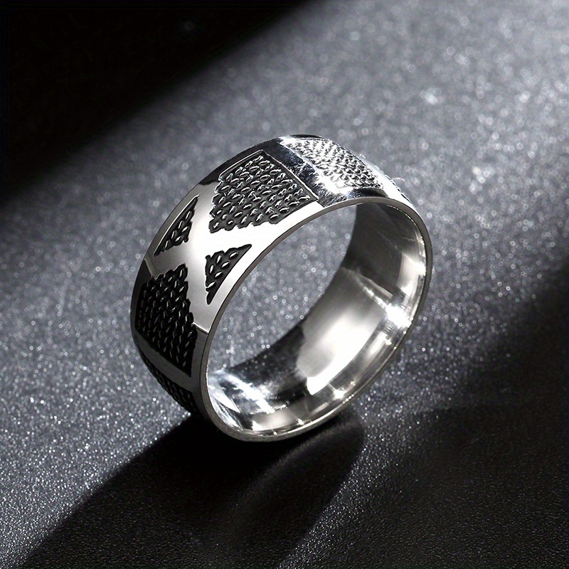 1 anillo acero inoxidable 8mm ancho joyería moda - Temu Mexico