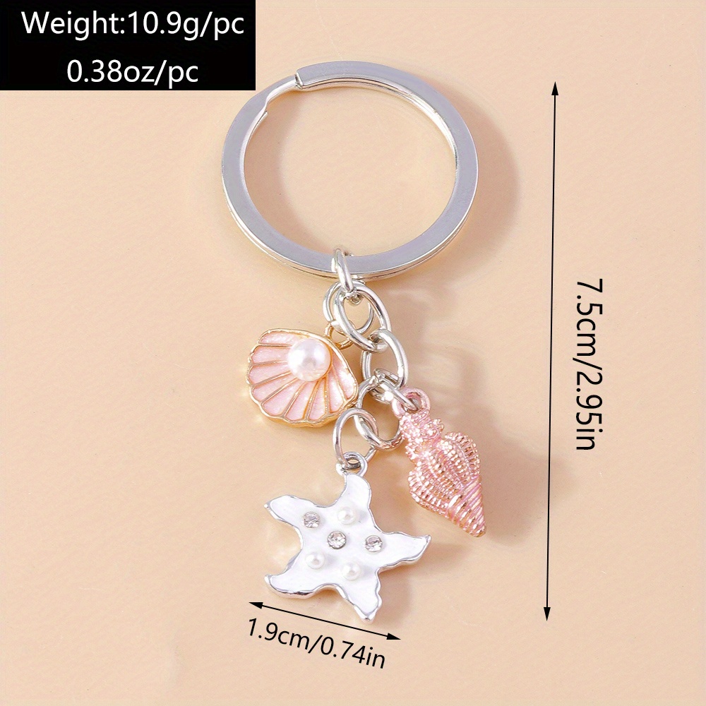 Glitter Starfish Mermaid Tail Shell Keychain Keychain Cute - Temu ...