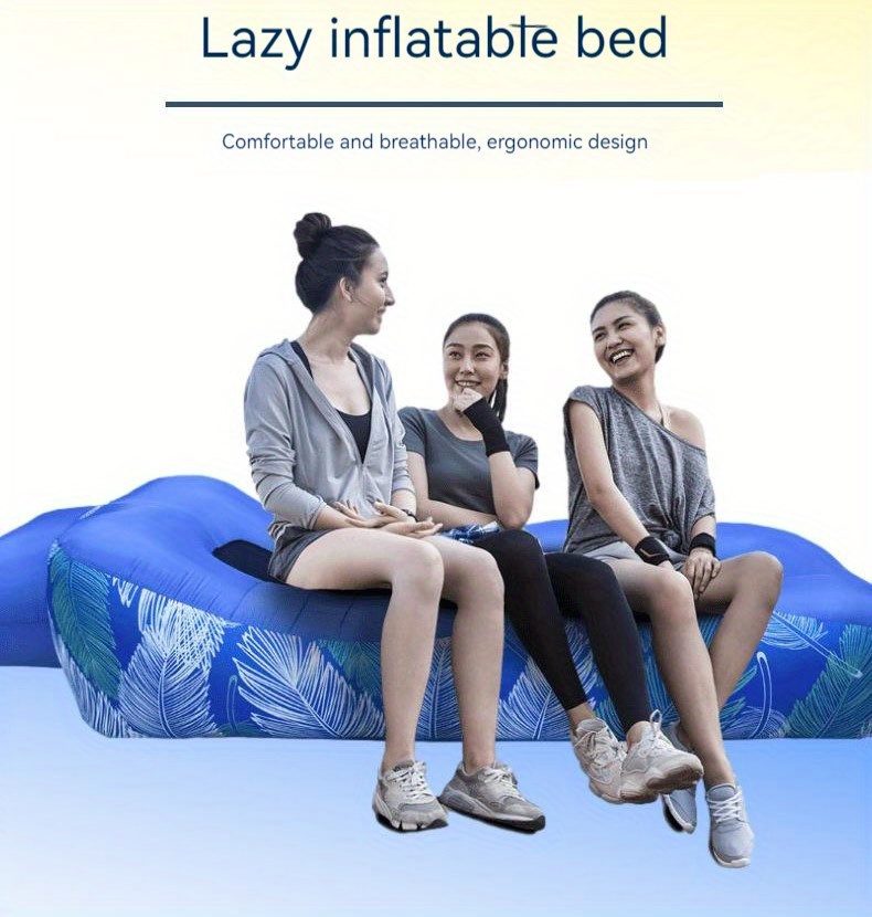 Portable Leaf Printed Inflatable Sofa Perfect For Beach And - Temu