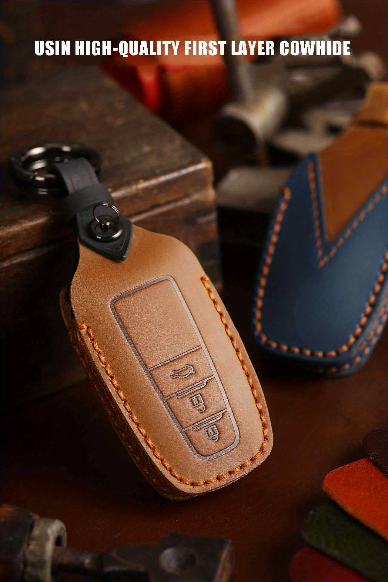 2/3 Buttons Key Case For Toyoda, Handmade Cowhide Key Case Keychain - 3 ...