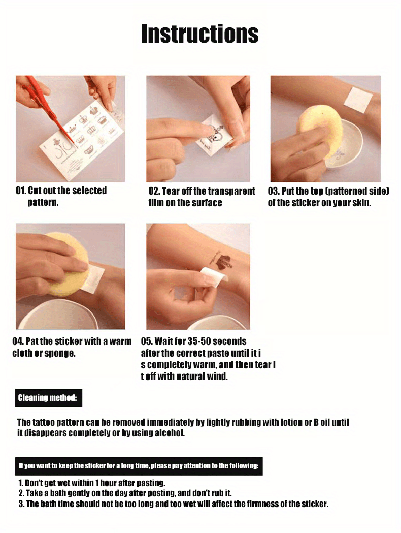 Floral Pattern Temporary Tattoo New Waterproof Realistic - Temu Canada