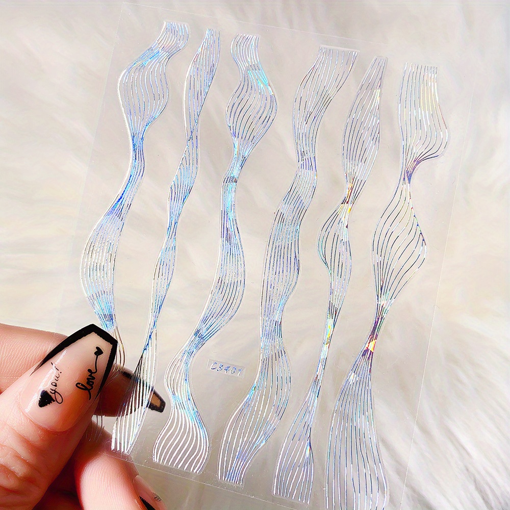 Nail Art Stickers Self adhesive White Black Golden - Temu