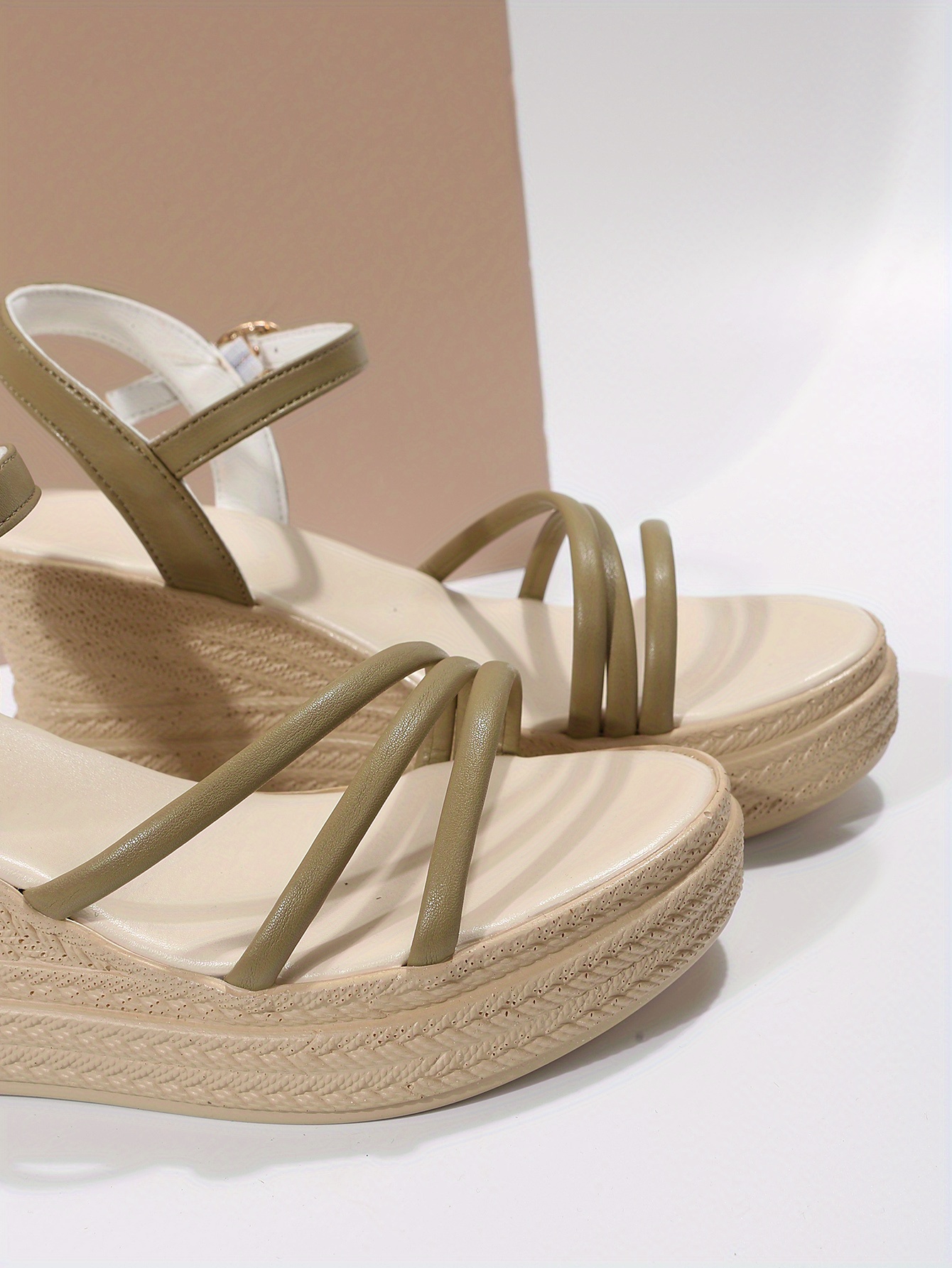 Womens Platform Wedge Sandals Strappy Open Toe Slingback Wedge Heels