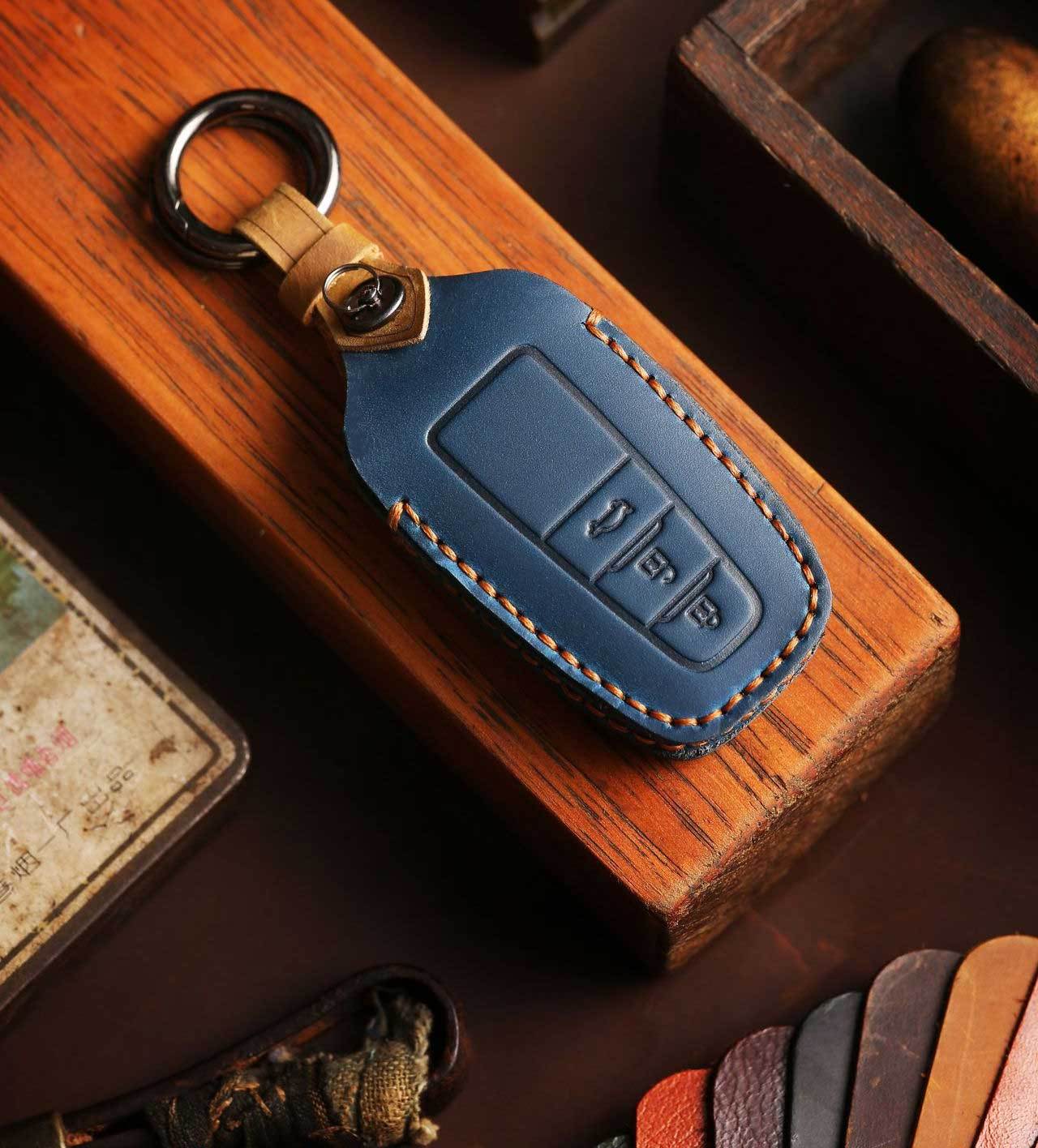 2/3 Buttons Key Case For Toyoda, Handmade Cowhide Key Case Keychain - 3 ...