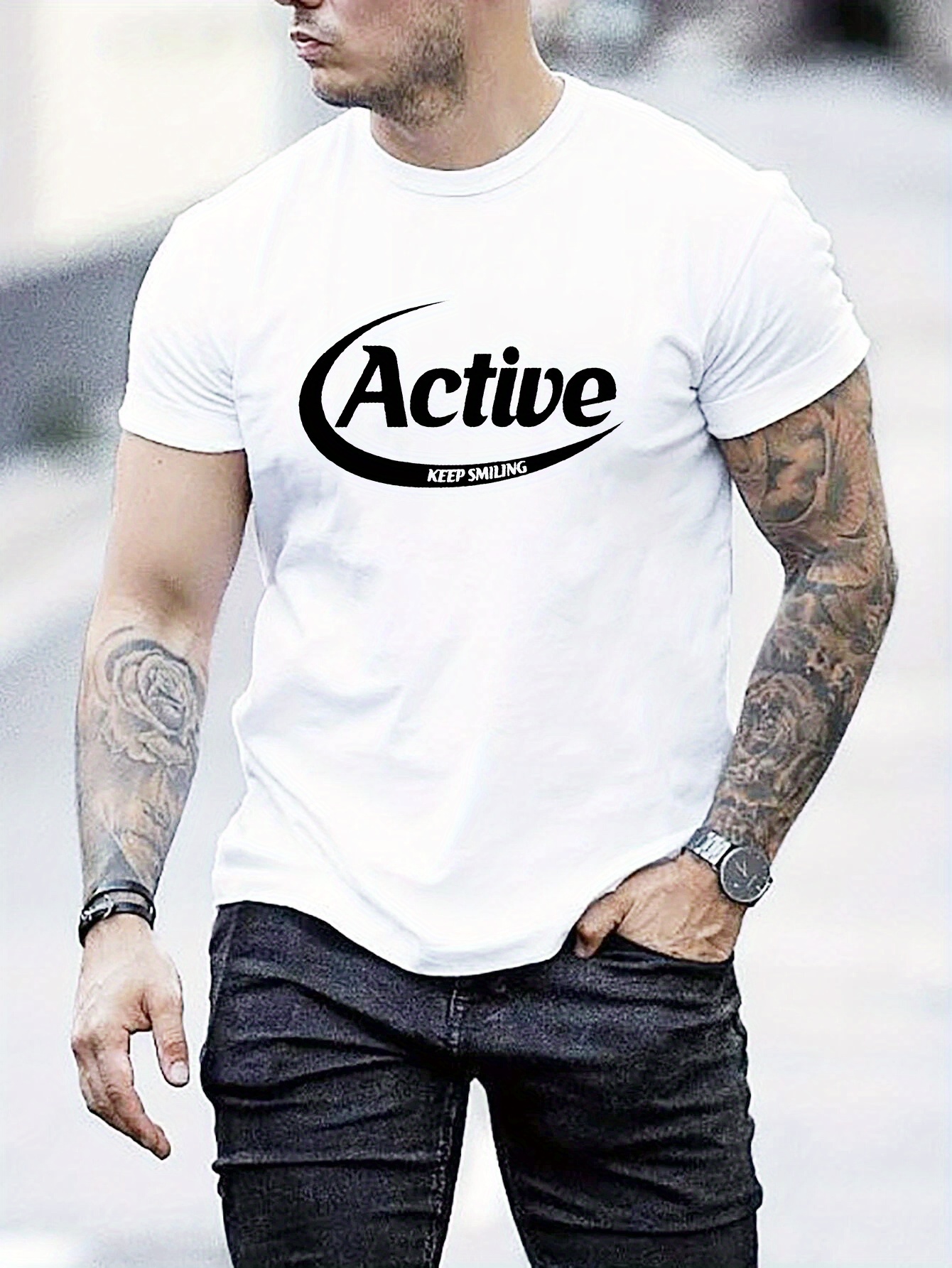 Make All Things Easy Graphic Print Mens Creative Top Casual Slightly ...