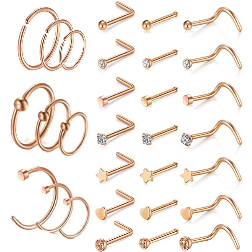 Nose Ring Set Shaped Body Piercing Jewelry - Temu Canada