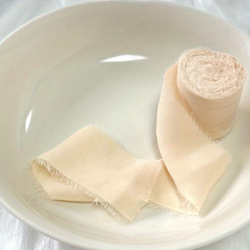 Chiffon Ribbon Handmade Frayed Ribbon Wedding - Temu