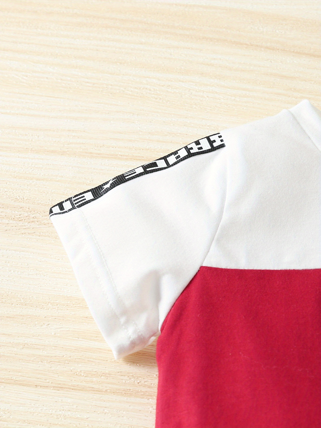 Boys Letter Block Casual Outfit Round Neck T - Temu New Zealand