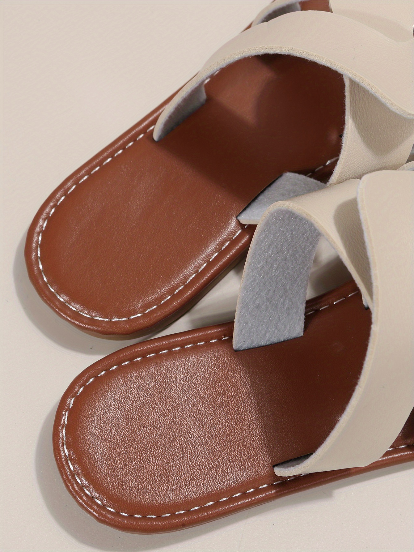 Women's Flat Slide Sandals Toe Loop Cross Strap Slip Shoes - Temu New ...