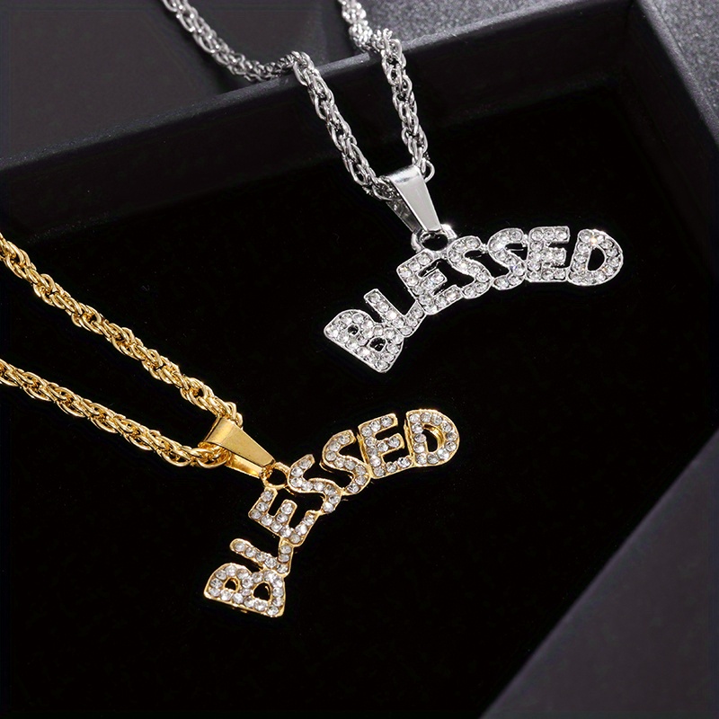 Fashion Personality Hip Hop Rock Rapper Letter ''blessed'' - Temu