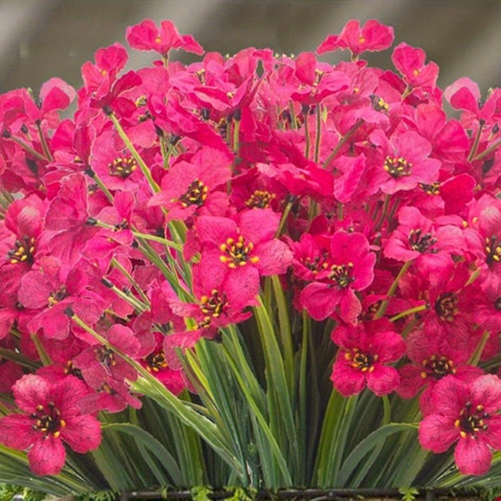 2 Bundles Stems, Plants Plastic Flower In Bulk, Outside Porch Vase Home ...