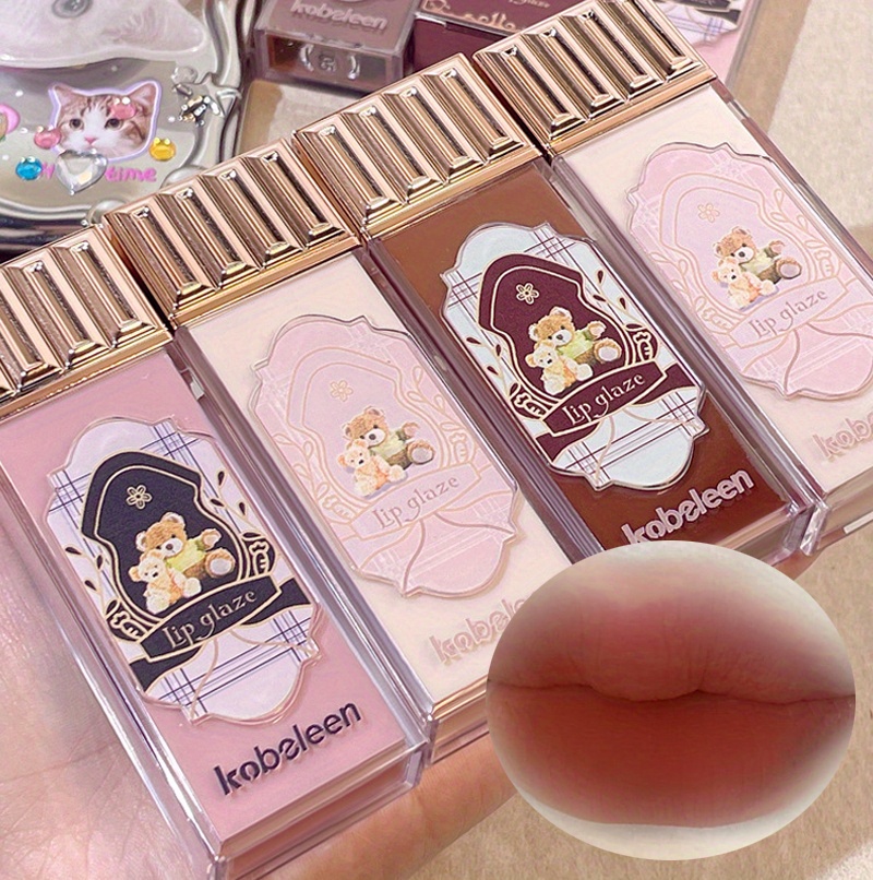 Chocolate Bear Lip Glaze Cloud Matte Velvet Mist Surface - Temu