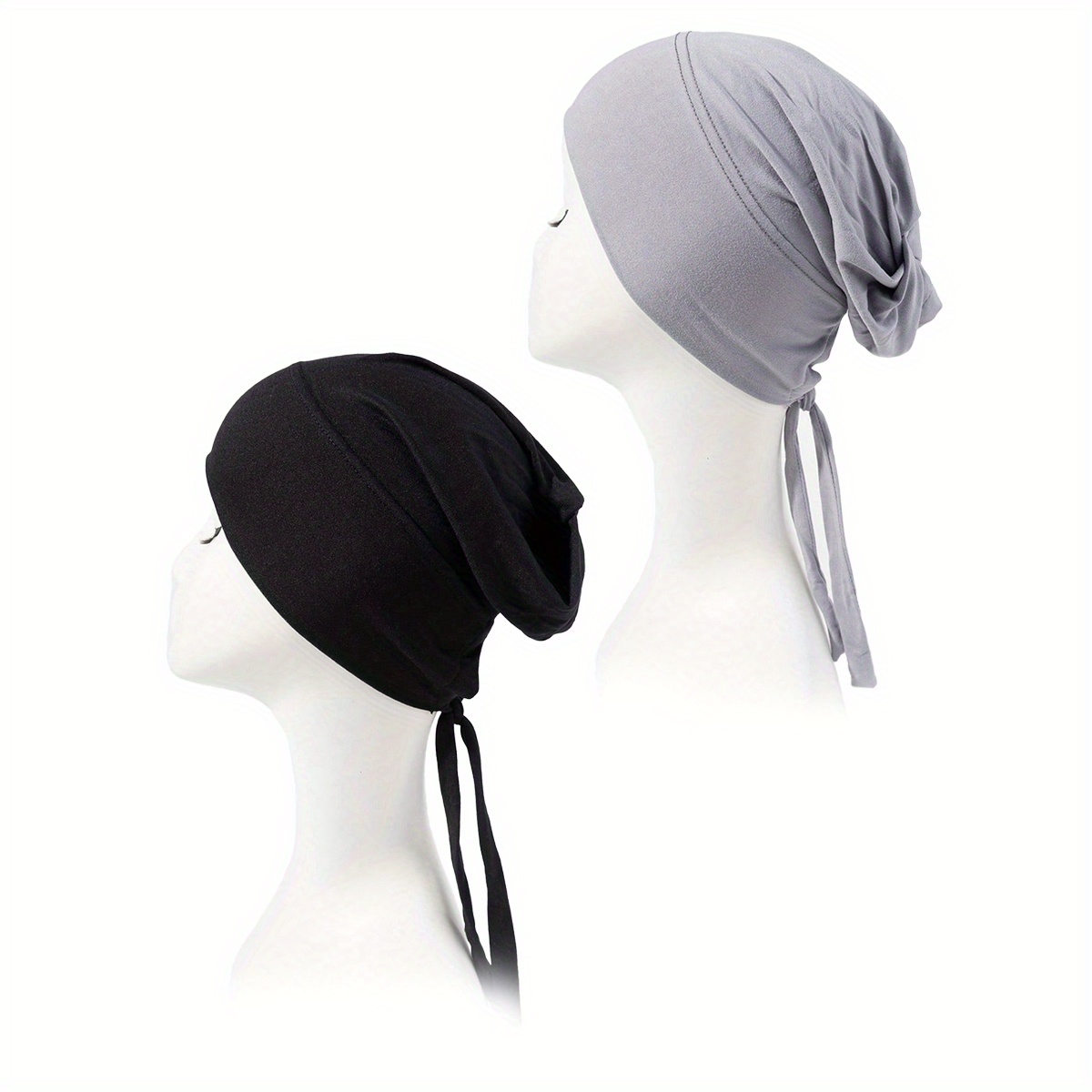 lace turban inner cap solid color breathable head wrap - Temu Canada