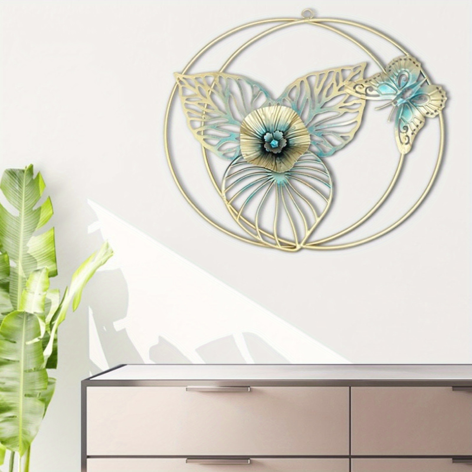1pc Vintage 3d Butterfly Metal Art Wall Hanging Decor For Living Room ...