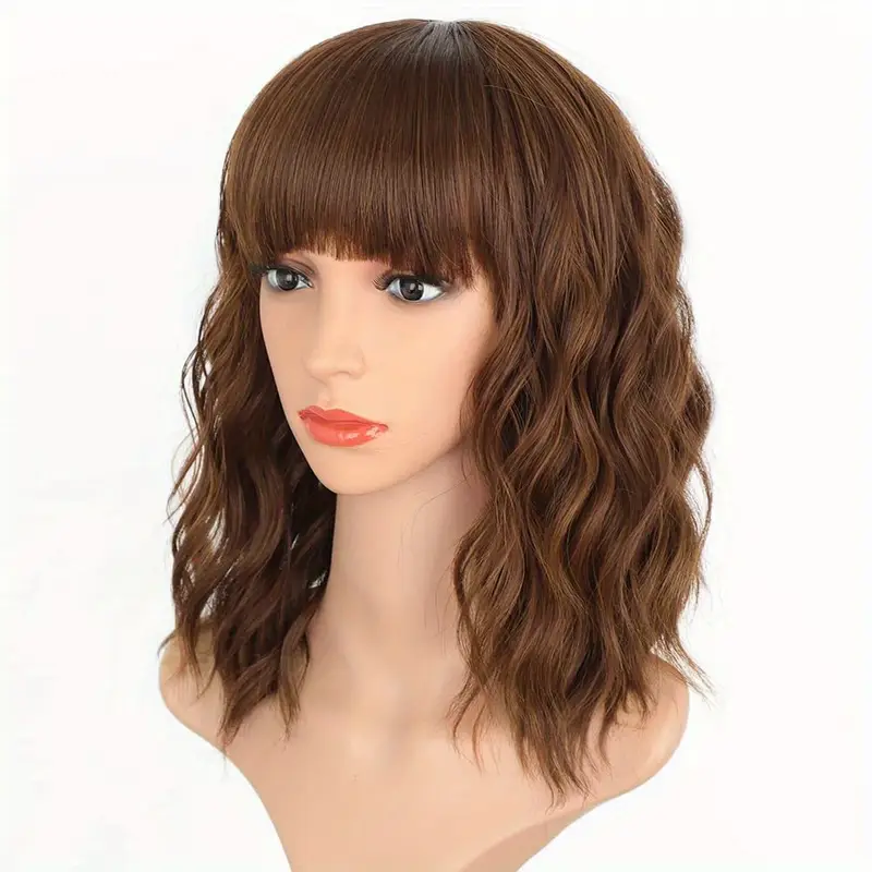 Short Wavy Bob Wigs Women Synthetic Heat Resistant Fiber Temu