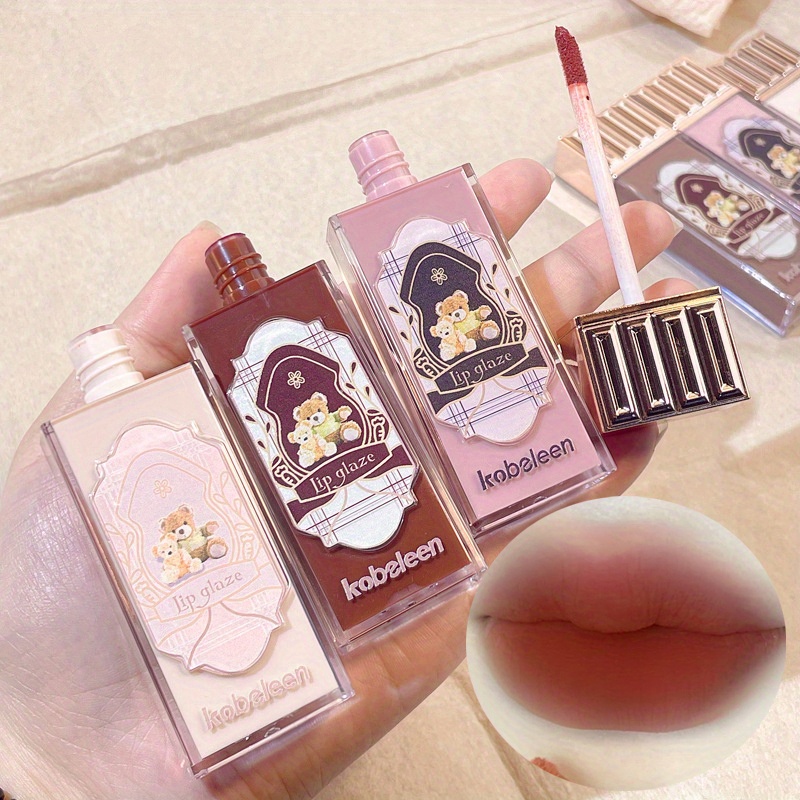 Chocolate Bear Lip Glaze Cloud Matte Velvet Mist Surface - Temu